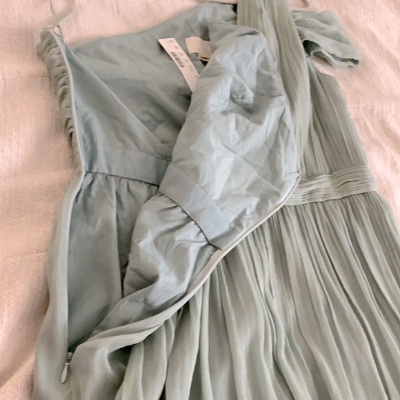 J. Crew | Dresses | Jcrew Sage Green One Shoulder Silk Chiffon Dress ...